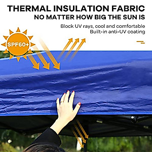 Canopy Tent 10 x 10 Pop Up Canopy Ez Up Sun Shade Canopy with Backpack Bag, 4 Sand Weights Bags, Steel Stakes Gazebos Tent for Outdoor, Wedding,Party, Camping, Picnics (White)