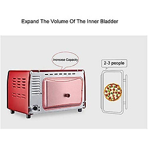 Mini Oven Toaster Electric Small Oven Tempered Glass Door Removable Crumb Tray Insulated Handle with Insulated Gloves and Baking Tray 12L Mini Ovens Happy Life