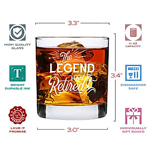 Humor Us Goods Retirement Themed Old Fashioned Glass - Humorous Whiskey Gift - Suitable for Gin - Unique Present for Coworker - Retirement Party Decorations - Personalized Whiskey Glass - 11 oz