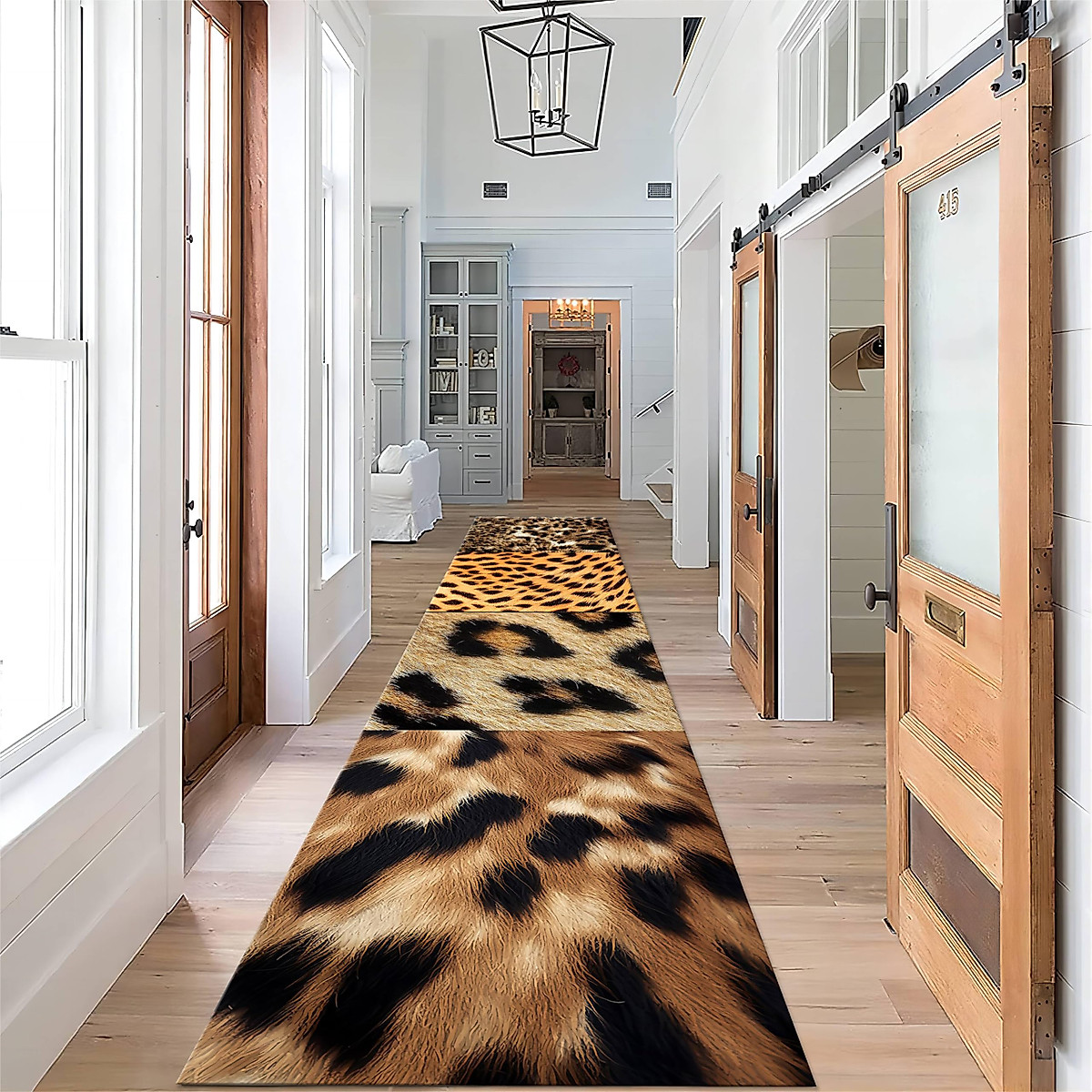 RUGROOM Wildlife Rugs Tiger Spot Iguana Cheetah Print Soft Non-Slip Washable Floor Mat Brown Hallway Rug Hunter Lover Decorations for Living Room Dining Room Hallway Entrance Rugs 2X4ft