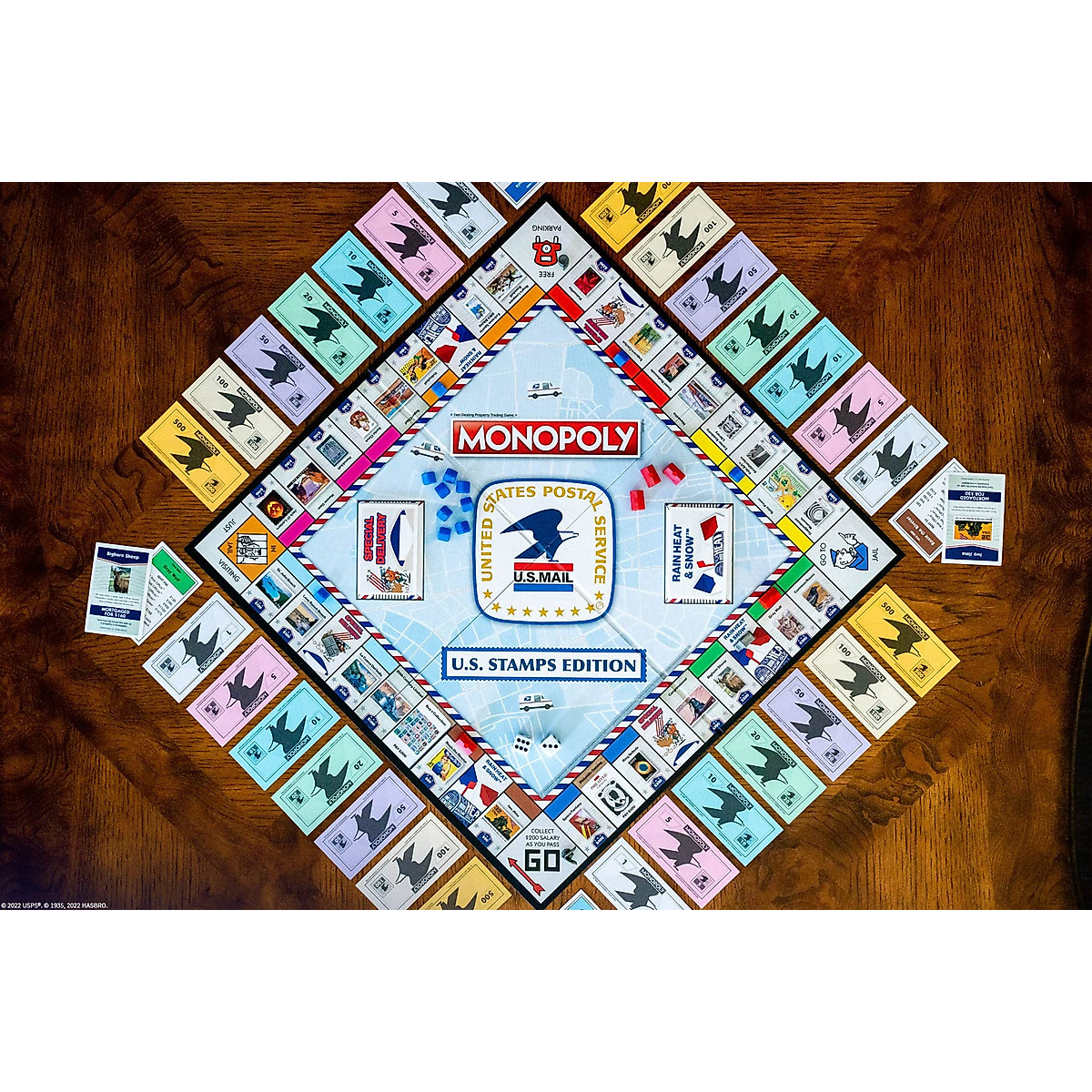 Monopoly: U.S. Stamps Edition | Buy, Sell, Trade Iconic & Collectible USPS Stamps | Classic Monopoly Game | Officially-Licensed United States Postal Service Merchandise