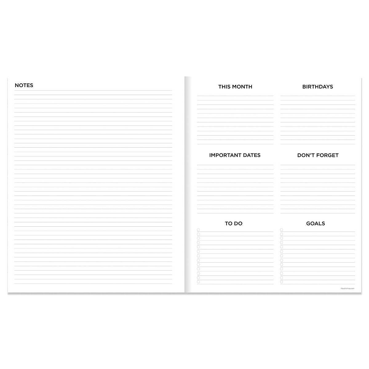 TF PUBLISHING 2024 Denim Large Monthly Planner | 2 Page Spreads with Large Calendar Grid and Inspirational Planning Prompts | 12 Month Calendar for School and Work | 9"x11"