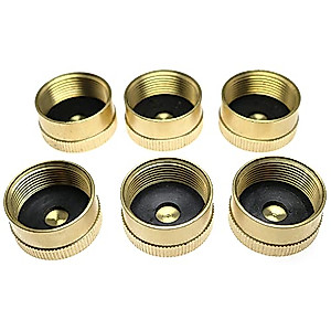 BLLNDX Propane Bottle Cap 6PCS 1 LB Solid Brass Refill Caps Tank Cylinder Sealed Cap for All 1 LB Gas Tank Cylinder Protect Cap