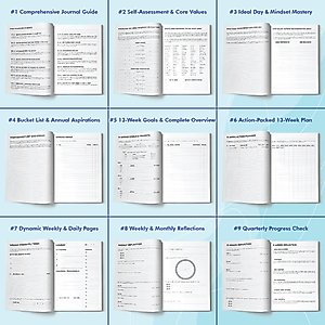 90 Day Goal Setting Journal, Track Progress Daily, Multiple Use Cases, One Journal for All
