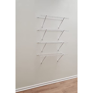 Rubbermaid Direct Wall Mount Linen Shelf Kit, White, Home Organization/Closet/Pantry Shelves for Clothes/Towel/Bedding, 3 Foot