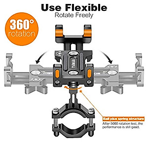 Tiakia Bike Phone Mount - Universal Motorcycle Mount Anti Shake & Anti-Theft, Face & Touch ID Bicycle Phone Holder 360° Rotation for 4.5-7 inches Smartphone