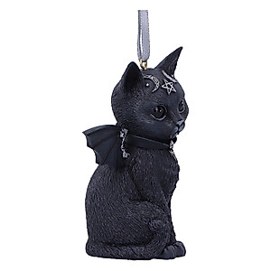 Nemesis Now Cult Cuties Malpuss Hanging Ornament 9.2cm, Resin, Black, Malpuss Winged Occult Cat Hanging Ornament, Bat Cat, Cast in The Finest Resin, Carefully Hand-Painted