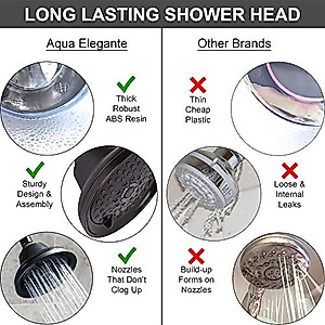 Massage Shower Head With Mist - High Pressure Boosting, Multi-Function, Massaging Rainfall Showerhead For Low Flow Showers & Adjustable Water Saving Nozzle, 2.5 GPM - Oil-Rubbed Bronze