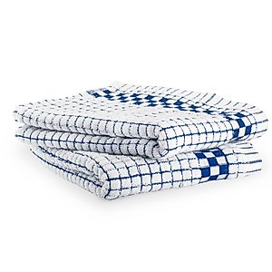 XLNT Ultra Absorbent Dish Towels 100% Cotton Plush Loop-Stitch 18x28 inch Durable Dishcloths Kitchen Towel. Set of 2, Blue