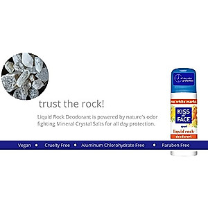 Kiss My Face Liquid Rock Roll-On Deodorant, Sport, Aluminum Chlorohydrate Free Deodorant For Women And Men, With Added Willow Bark and Mineral Crystal Salts, 3 Oz Roll On