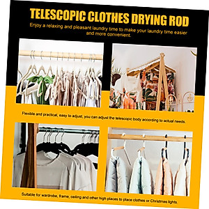 Alipis 3 pcs clothes rail white curtain rod clothing rack white Extendable Reach Pole garment rod Home Supplies Simple Pole for Clothes outdoor clothes fork grab handle hook Extender