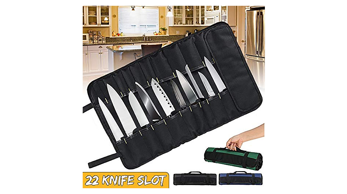 Willowswayw 22 Pockets Chef Knife Storage Case - Portable & Durable