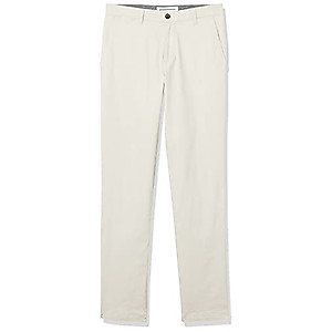 Amazon Essentials Men's Athletic-Fit Casual Stretch Chino Pant (Available in Big & Tall), Stone, 40W x 32L