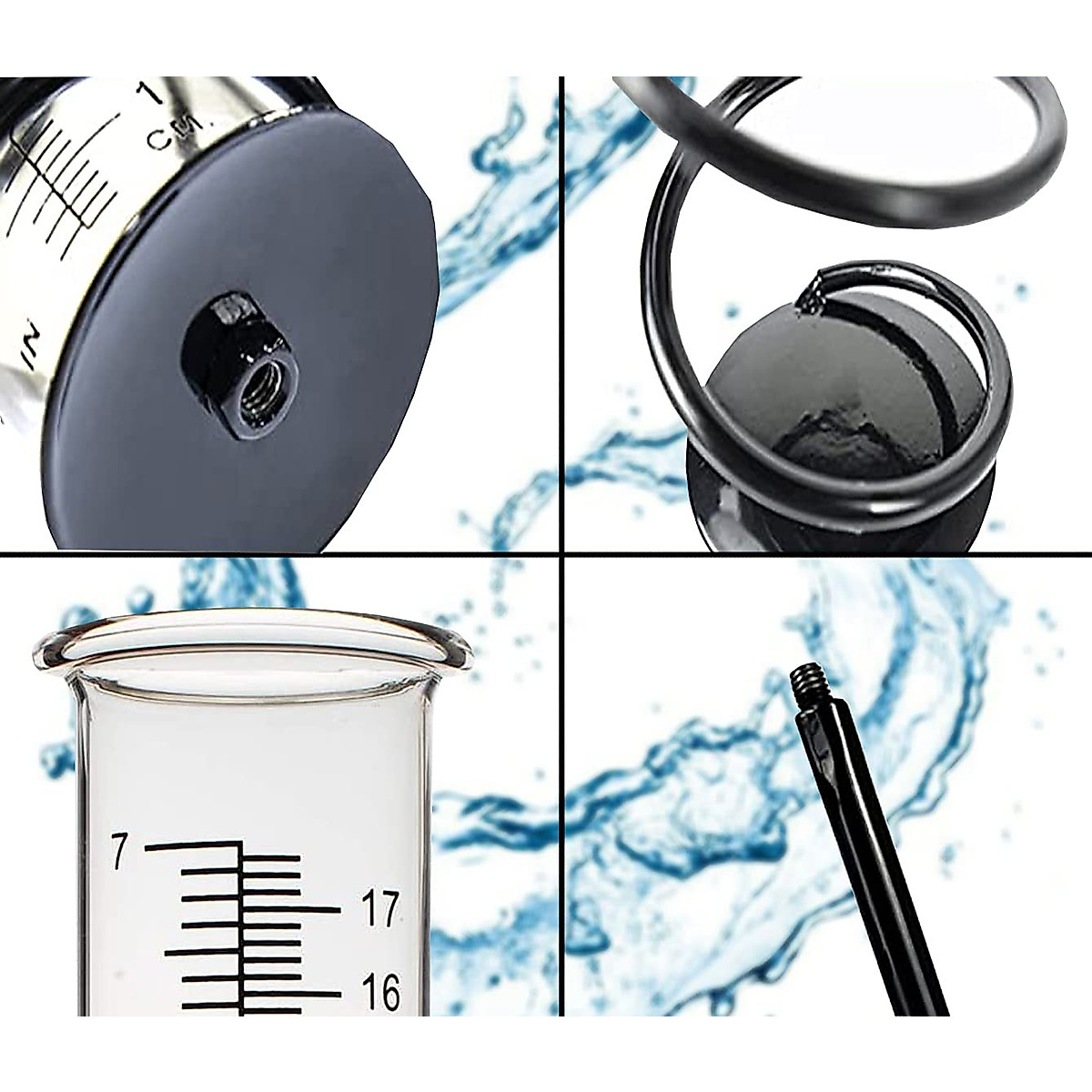 BIUWING Rain Gauge, Glass rain Gauge Outdoor, rain gauges for Yard with Stake Best Rated, Rain Water Meter Measuring with Metal Frame, Decorative for Garden, Deck, Lawn, Landscape