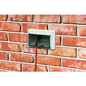 Arlington DHB1BRC-1 Low Profile IN BOX Electrical Box with Adapter Sleeve for New Brick Construction, 1-Gang, Horizontal, Clear Cover/Brown Box