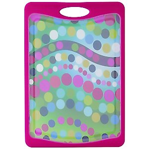French Bull Easy Grip Multi-Size Microban Antimicrobial Cutting Board-Plastic, Non Slip, Non Porous, Knife Friendly, BPA-Free, Dishwasher Safe, 14.5", Bindi