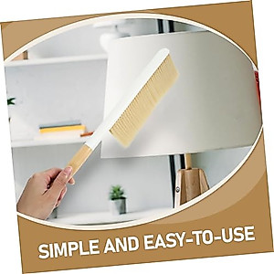 COOLHIYA Dust Brush Cleaning Brush Hair Broom Whisk Brooms Soft Brush Soft Bristle Hair Brush Handheld Broom Stains Remover Brush Kitchen Brush Keyboard Brush Hand Broom Beige The Pet