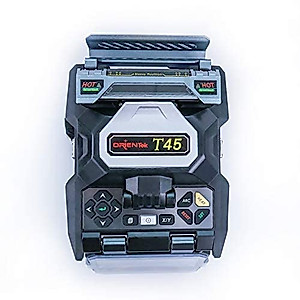 ORIENTEK T45 FTTH Fiber Optic Fusion Splicer Machine Core Alignment Fusion Splicing Machine 7sec Splice Time 250μm Fiber, 900μm Fiber, Flat Cable, Jump Cables w/Fiber Cleaver+Optic Power Meter