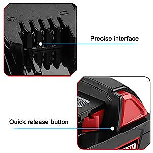 2Pack 6500mAh 48-59-1850 Replacement 18V Milwaukee M18 Battery 18Volt XC M18 48-11-1815 48-11-1820 48-11-1850 48-11-1860 Batteries with 48-59-1812 M12/M18 Milwaukee Battery Charger kit 48-11-2420