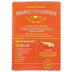 Aldens Organic New School Orange Cream Ice Cream Bars, 3 Fluid Ounce - 4 count per pack - 12 packs per case.