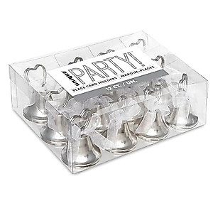 Elegant Silverbell Place Card Holders - (12 Ct) - Premium Silver Finish for Weddings, Receptions & Events