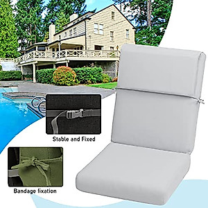 BPS Outdoor Chair Cushion 45''L x 21''W x 4.3''H Patio Furniture Seat Cushion Olifen Fabric Slipcover Sponge Foam - Set of 4