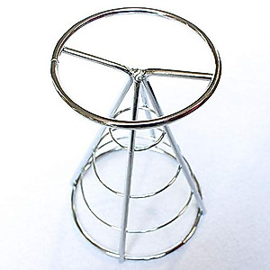 MIAO JIN 2Pcs French Fries Stand Cone Basket Fry Holder with Sauce Dippers Metal Cone Snack Fried Chicken Display Rack Wire Stands for Kitchen Restaurant Party Supplies