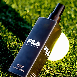 Fila BLACK for Men - Invigorating Spicy And Floral Fragrance For Him - Extra Strength, Long Lasting Scent Payoff For All-Day Wear - Trendy, Rectangular, Streamlined, Portable Bottle Design - 8.4 Oz