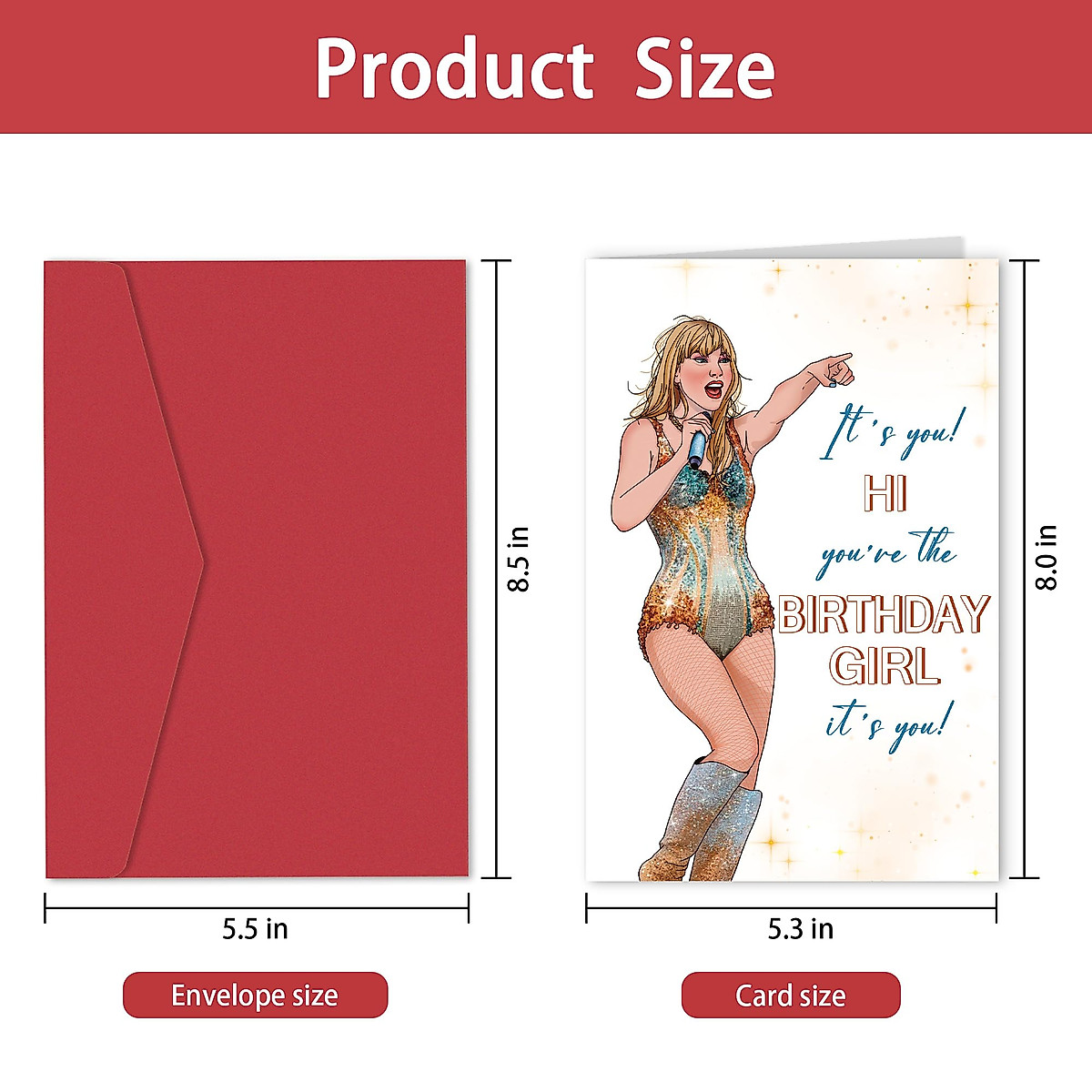 Inbufruy Funny Birthday Card for Her, Happy Birthday Card Gifts for Sister Niece Daughter Best Friend, It's You Hi You're The Birthday Girl It's You