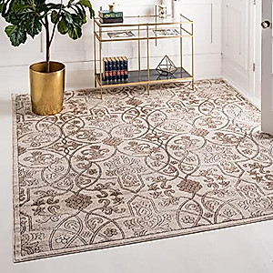 Unique Loom Rushmore Collection Area Rug - Washington (6' Square, Dark Beige/Beige)
