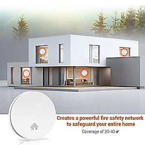 Jemay 10 Year Lithium Battery Photoelectric Smoke Detectors,Ultra Thin Design Smoke Detetor,Smoke Alarm with Automatic Brightness Adjustment, Fire Safety with Self-Test and Easy Test Button,4 Packs