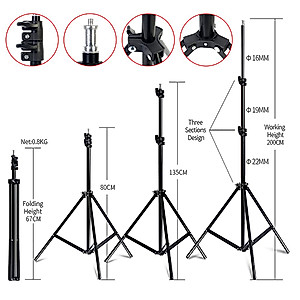 FOTOCREAT Softbox Photography Lighting Kit,19.7"X27.5" Professional Continuous Lighting System with 200W E27 Socket LED Bulbs and Remote,for Portrait Product Photo Studio Photography