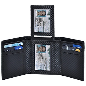 NeoMonte Handcrafted RFID Leather Wallet For Men, Sleek Trifold Front Pocket Wallet with 2 ID & 9 Cards Slots