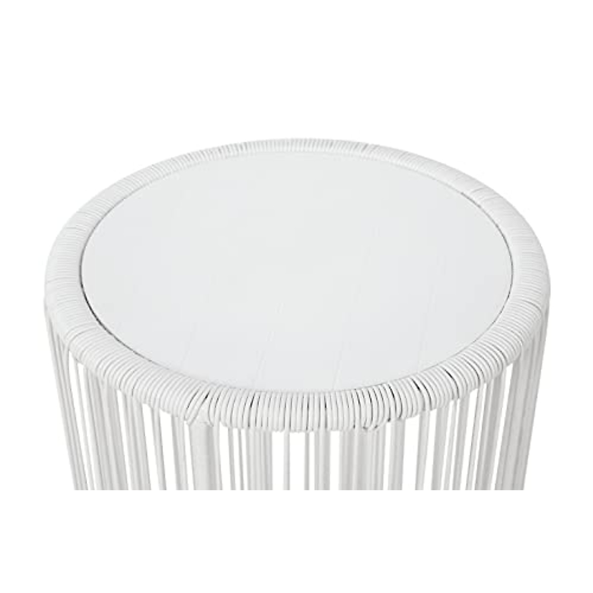 Signature Design by Ashley Mandarin Cape Casual All-weather Resin Wicker Outdoor Chairs with Table Set, Set of 3, White