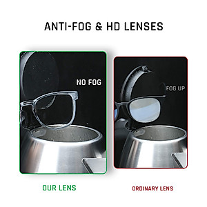 TOREGE Eye Protection Glasses,Fashionable Safety Glasses With Clear No Fog Lenses,Great Safety Goggles For Men&Women(Transparent White&Clear Lens)