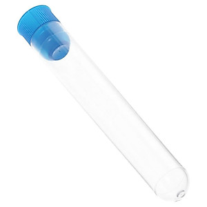 HOBBYIN 20Pcs Clear Plastic Test Tubes with Blue Caps,16×100mm Clear Tube for Scientific Experiments, Halloween, Christmas