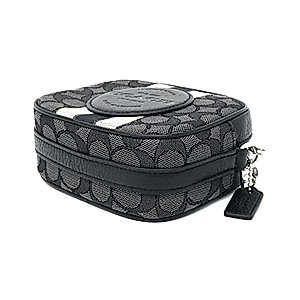 Coach Women's Mini Dempsey Camera Bag In Signature Jacquard With Stripe And Coach Patch (Silver/Black Smoke Black Multi)