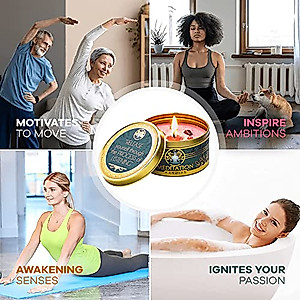 Scented Crystal Candles for Women Gift Set - Aromatherapy Candles with Crystals Inside - Meditation Candles - Clean and Slow Healing Candles - Fancy Candles for Birthday or Any Occasion - 4 Pack