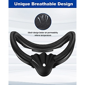 VR Accessories for Oculus Quest 2 Face Pad, Fitness Facial Interface Foam Replacement, with 2 x Foam Replacement and Air-Circulation Design