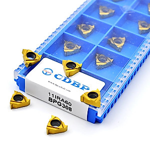 CDBP 11IR A60/11ER A60 CNC Lathe Indexable Threading Carbide Insert Blade, 10 PCS