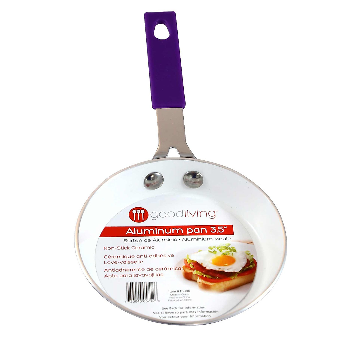 Good Living 3.5" Fast-Heating Aluminum Single-Egg Pan, Colors Vary, 1-Pack
