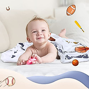 Homegician Baby Monthly Milestone Blanket Photo Prop for Newborn Growth Photography Football Baseball Basketball Soccer Champion Sports Month Blanket