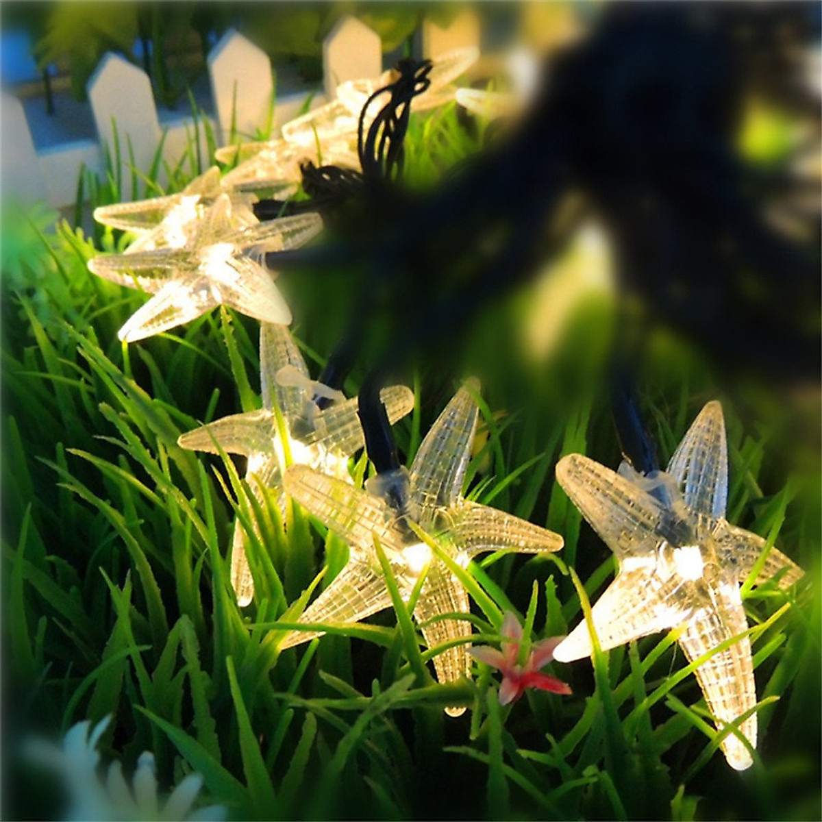30 LED Solar String Lights , Waterproof Fairy Starfish Shaped Indoor & Outdoor Decorative Christmas Lighting Used for Party Wedding Home Garden New Year Decorations by elecfan - Warm White