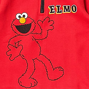 Sesame Street Elmo Toddler Boys Fleece Half Zip Sweatshirt and Pants Set red/black 2T