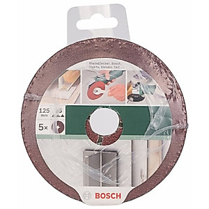 Bosch 2609256250 Fibre Sanding Disc for Angle Grinder Clamped for Wood and Metal 125 mm Disc, 22 mm Bore, 36 Grit