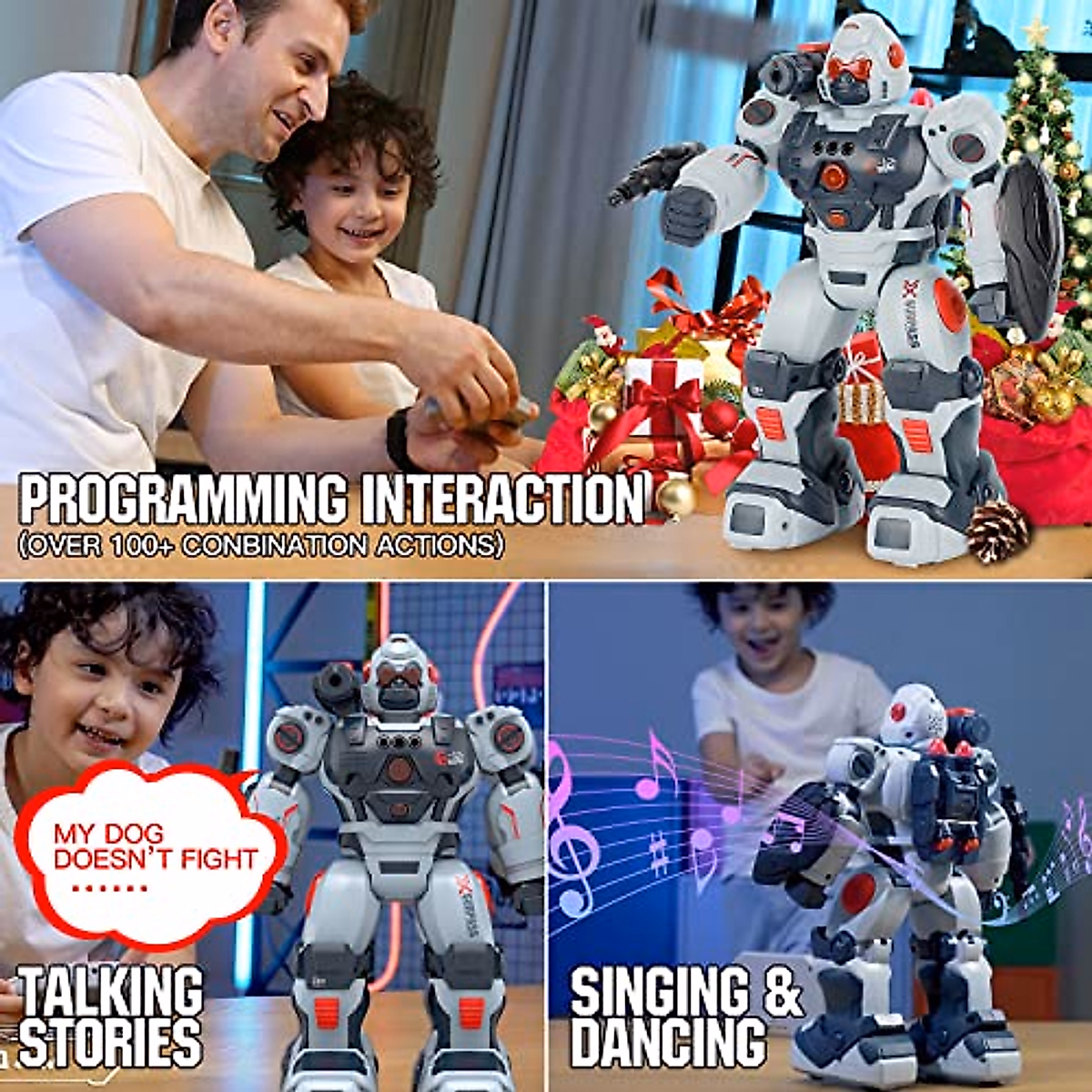 toylefun Robot Toys for Boys Kids 5-7 Year Old Remote Control Robots Gifts for 6-8 Birthday Present Toy Hand Gesture RC Sensing 2022 hot Smart programmable Robotics for 3 4 6 9 10 11 and up