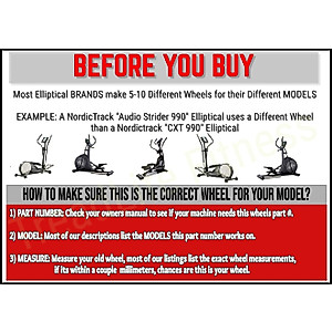 Elliptical Wheel 253430 - Replacement for NordicTrack AudioStrider 800 (NTEL77061)