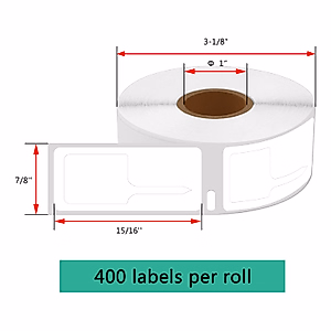 USUPERINK 5 Roll (400 Labels/roll) Compatible for Dymo LabelWriter 30373 Jewelry Price Tag 2-up Rat Tail Labels 7/8'' x 15/16'' Retail Adhesive Label Sticker [NOT FIT 550 & 5XL]
