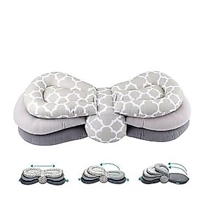 Multi-Function Breastfeeding Pillow Maternity Nursing Pillow- with Multiple Angle-Altering Layers Make Your Breastfeeding Easier, Gray