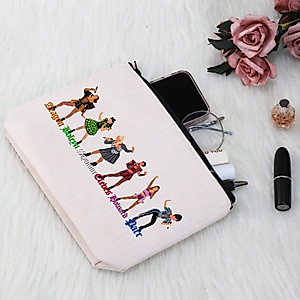 G2TUP The Musical Queens Inspired Gift British History Cosmetic Bag Makeup Bag Musical Theater Fan Gift (British History White Bag)